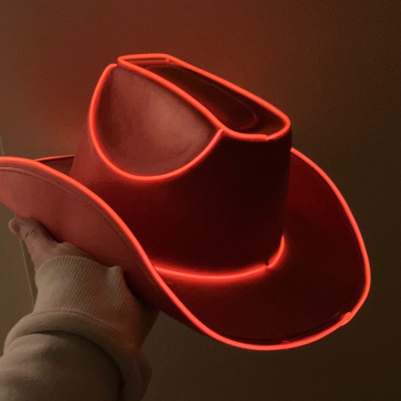 Accessories | Red Led Neon Light Up Cowboy Hat | Poshmark